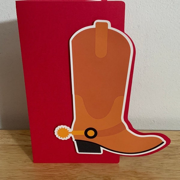 Cowboy Boot Card - Etsy