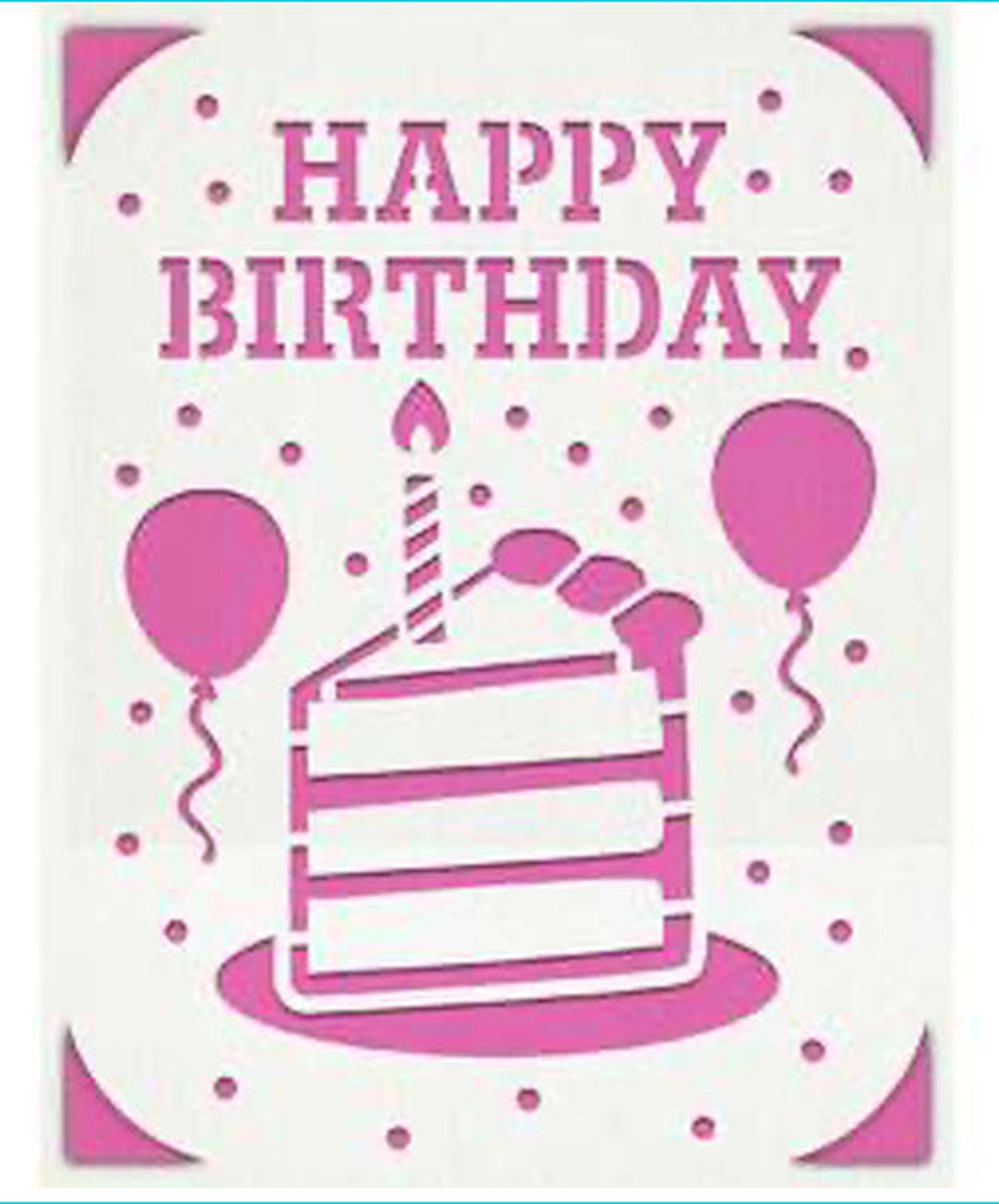 Happy Birthday Card Blank Inside Party Celebrate Stars - Etsy
