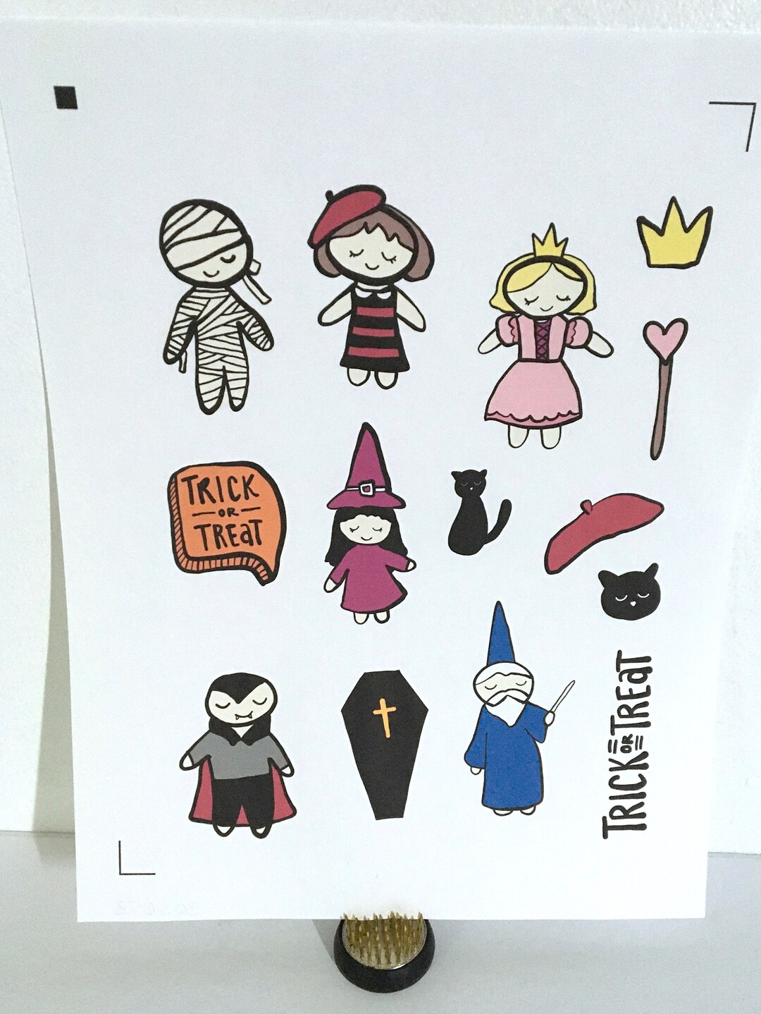 Trick or Treat Halloween Stickers Cat Mummy Magic - Etsy