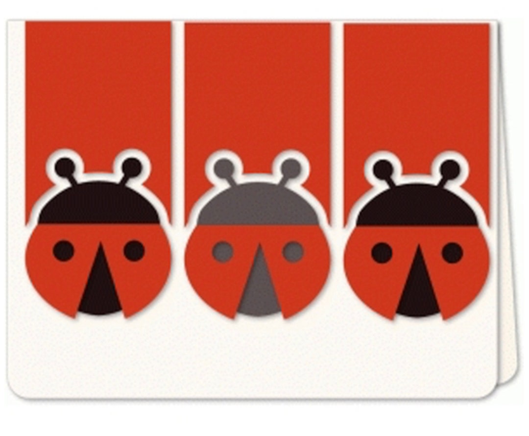 Lovely Lady Bug Card , Blank Inside E, Summer , Spring , Beetle , Red ...