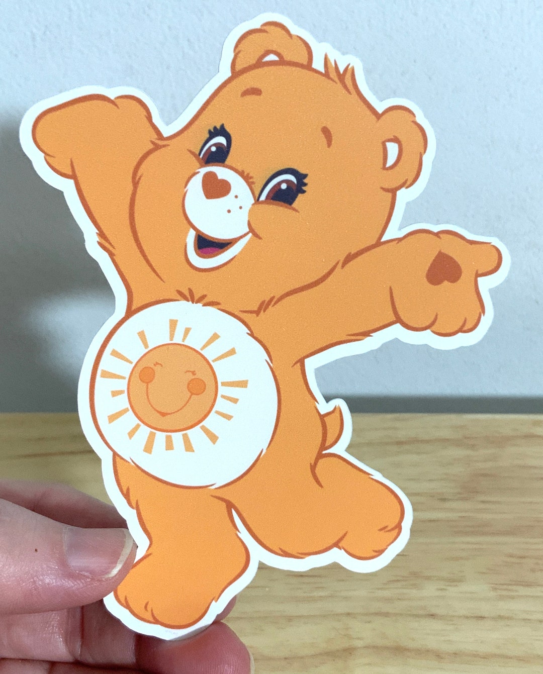 Large Carebear Vinyl Sticker , Funshine Bear , Sun , Happy , Kids ...