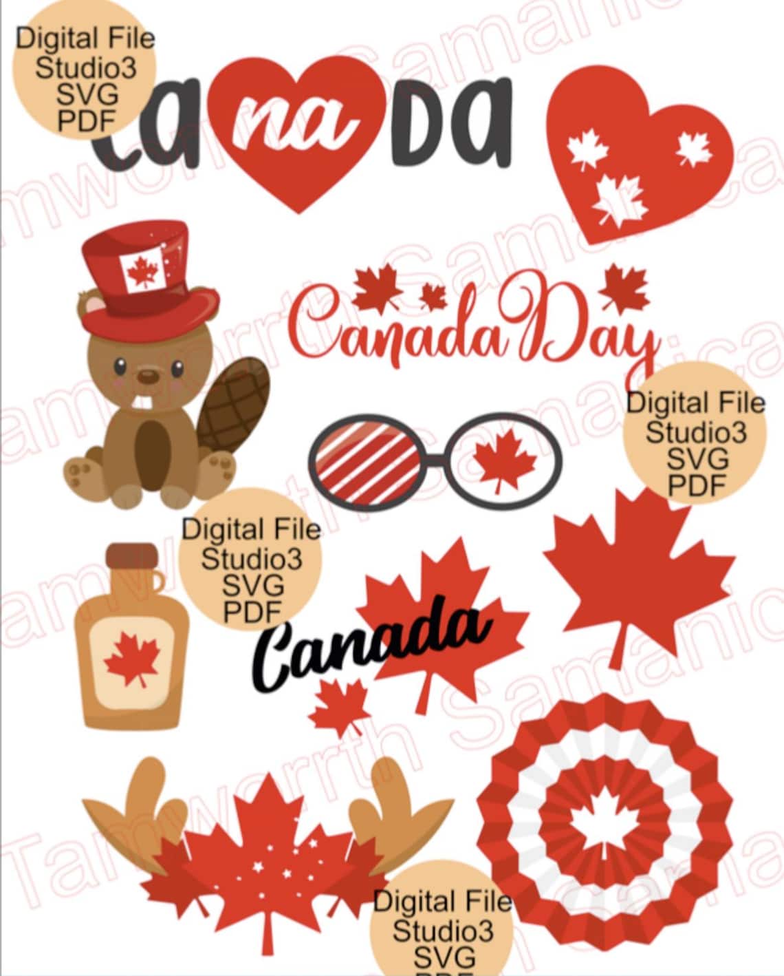 Canada Day Stickers , DIY . Proud , Flag , Beaver , Svg , PDF . Studio3 ...