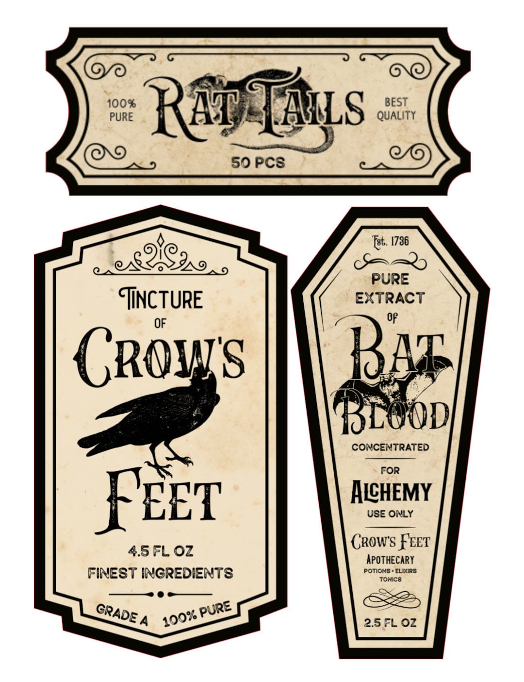 Bottle Stickers , Halloween , Spooky , Creepy , Monster Bash , Party ...