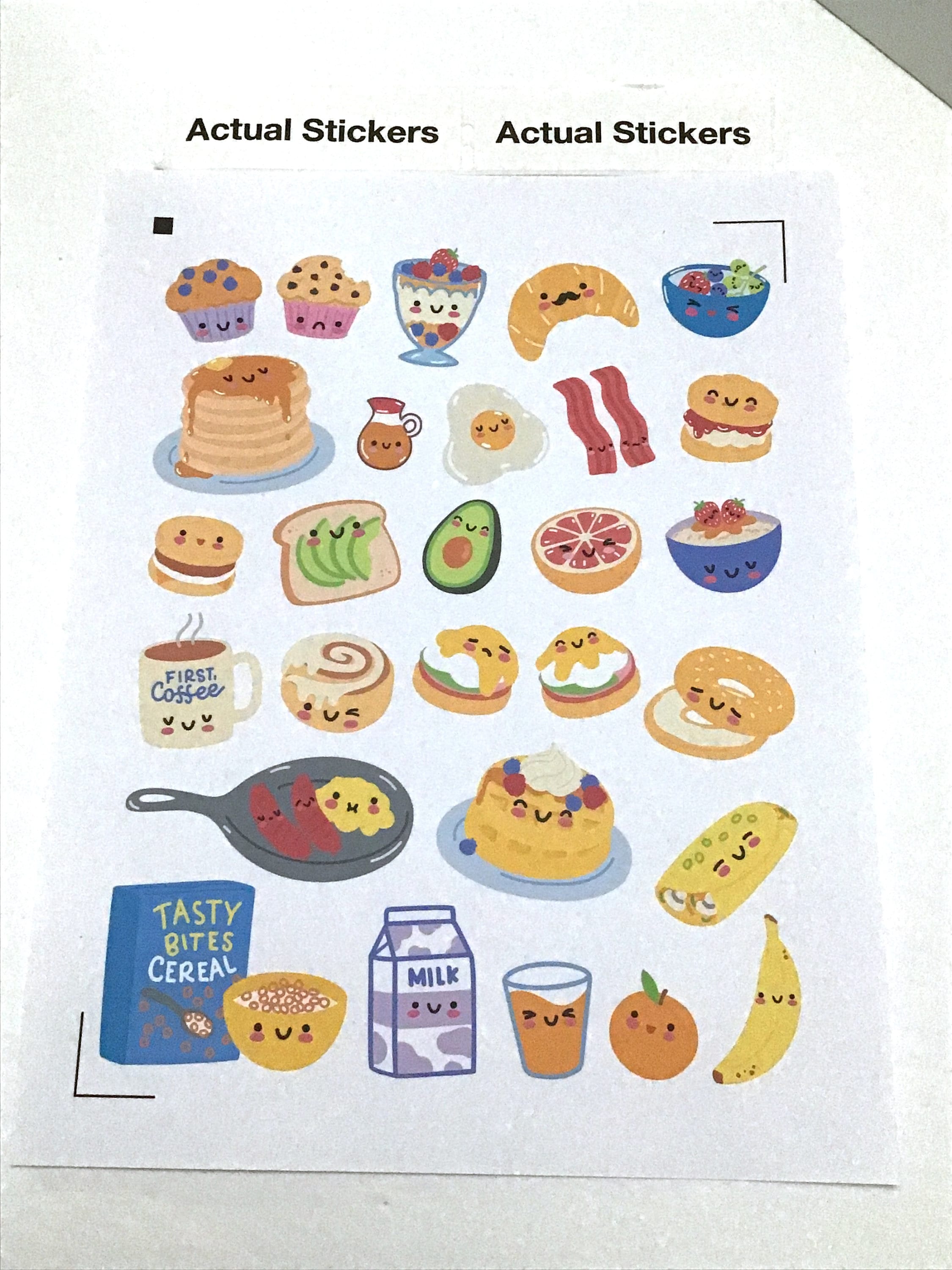 Kawaii Breakfast Stickers Kids Reminders Food Bacon - Etsy Canada