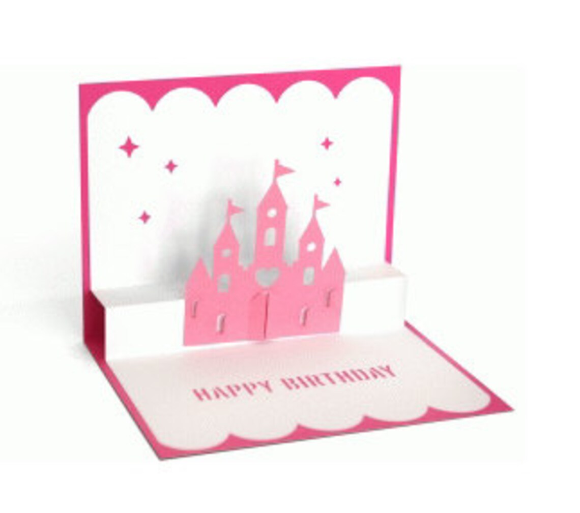 3D Pop Up Princess Castle Card Happy Birthday girl | Etsy