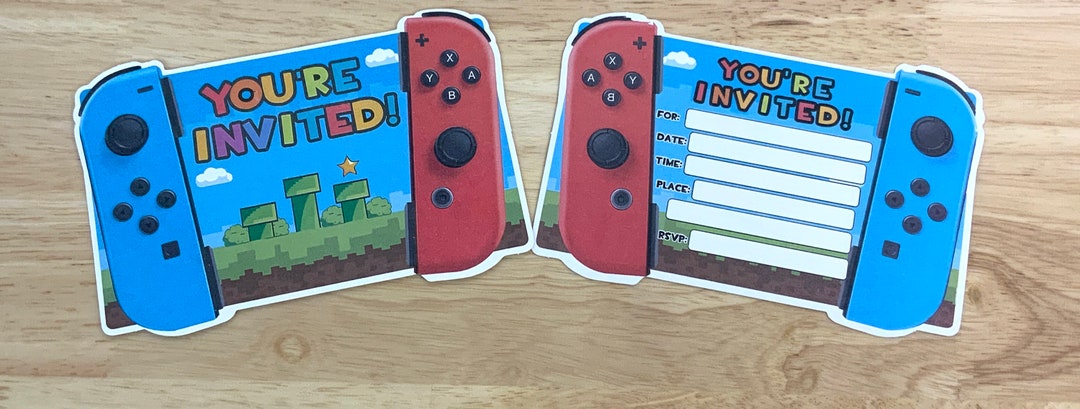 Super World Party Invite , Switch , Gamers , Video Game , Kids, Adults ...