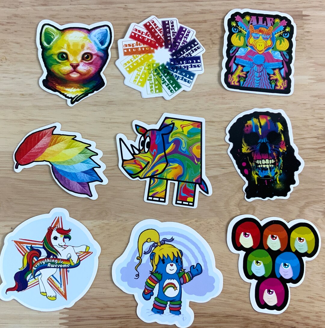 Groovy Rainbow Vinyl Stickers , Crafts , Scrapbooking , Royal , Cute ...