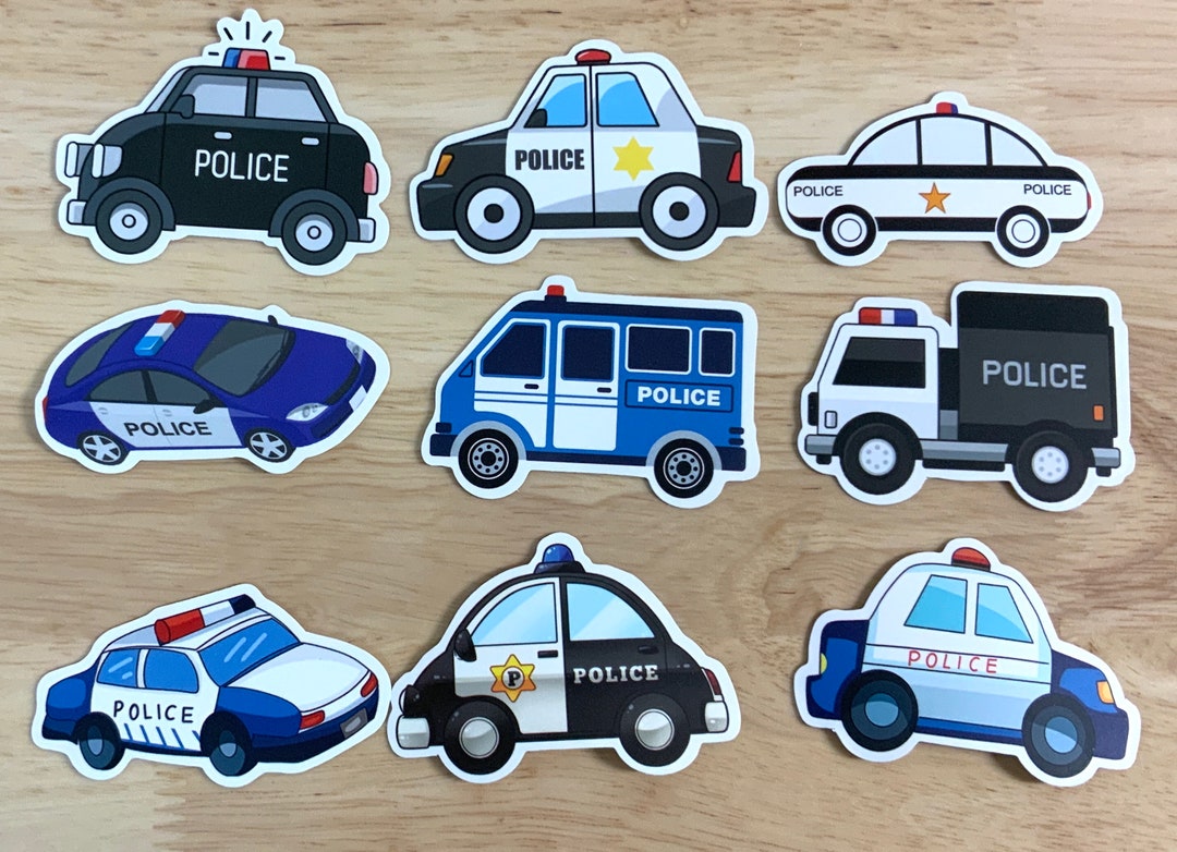 Police Cars Vinyl Stickers , Cheer , Happy , Kids , Gift , Crafts ...