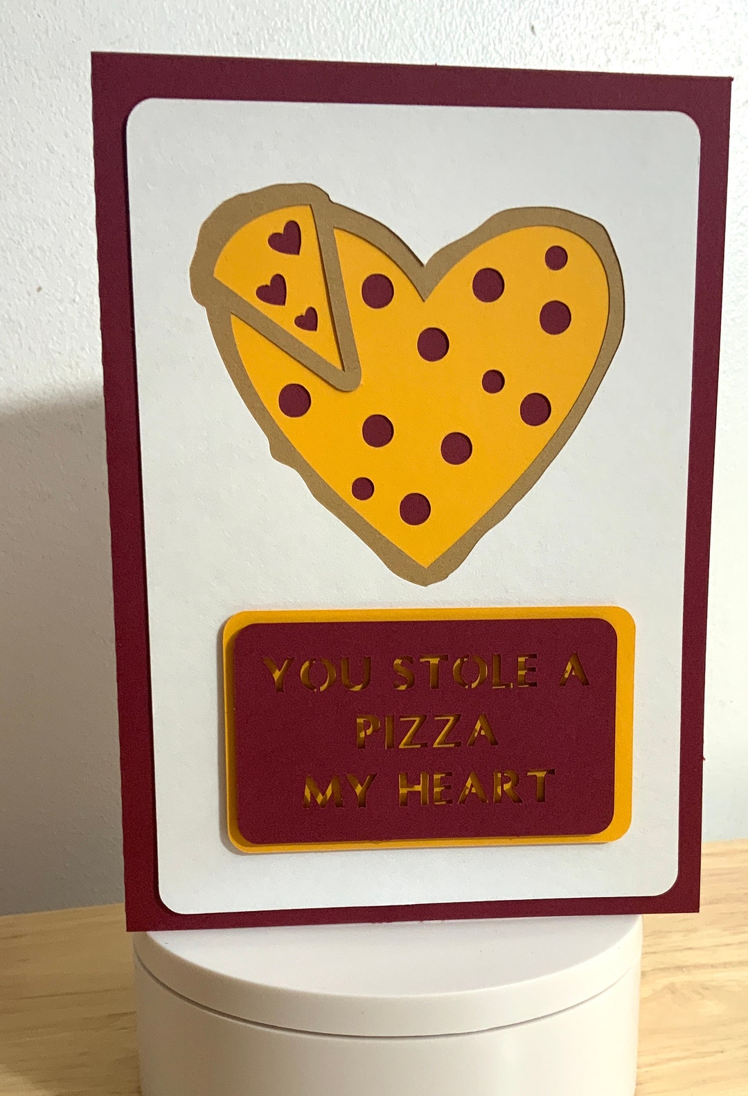 Pizza My Heart Valentines Day Card , Blank Inside , Pepperoni , Cheese ...