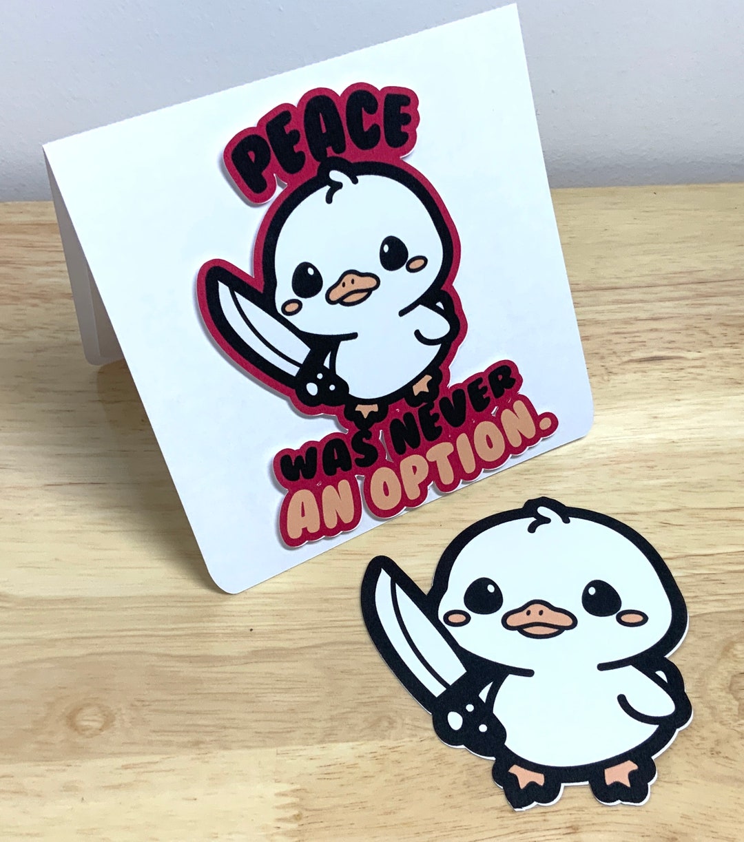 NO Peace Duck Card Sticker Set , Danger , Sassy , Cute , Adult Humor ...