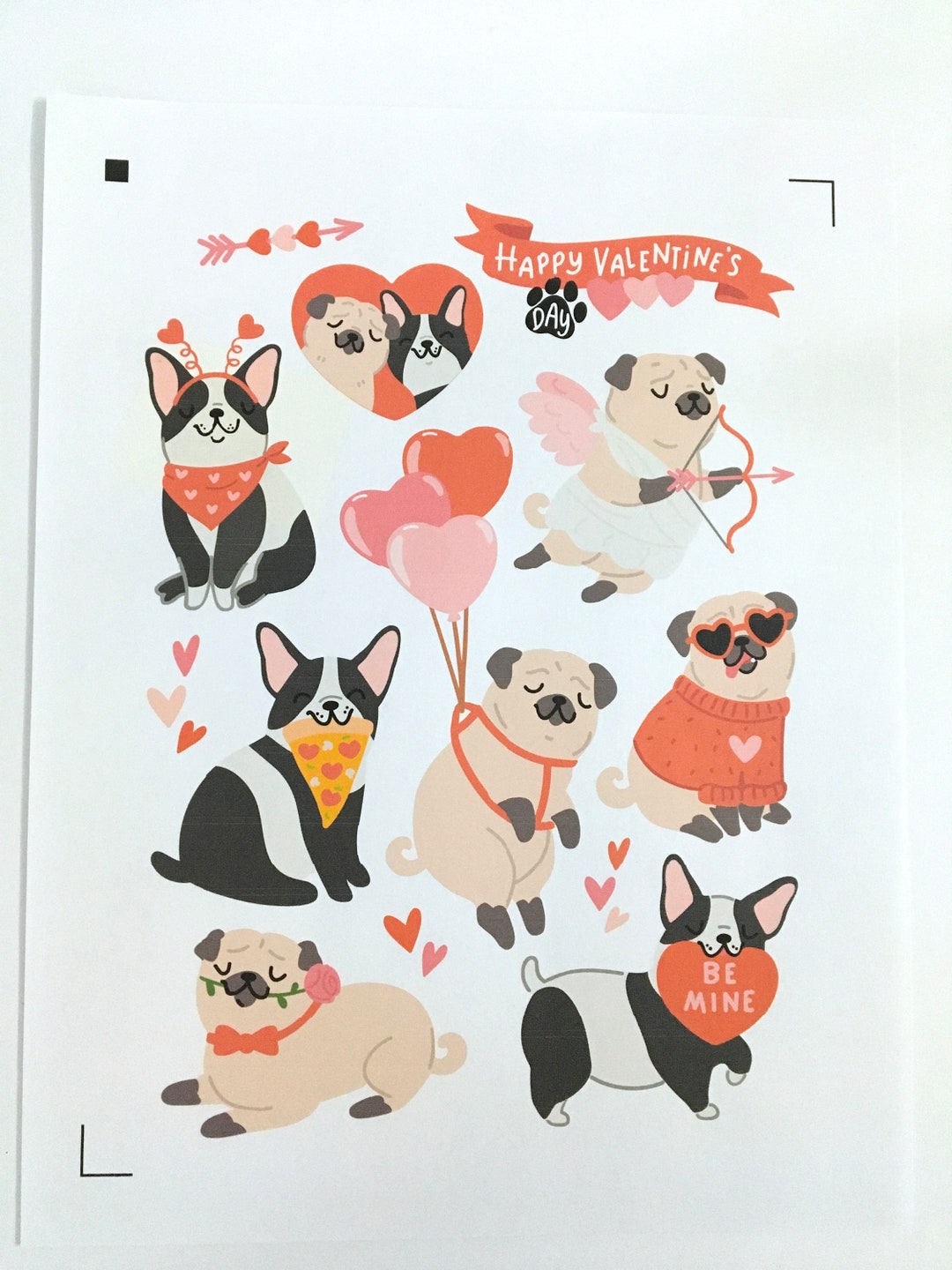 Dog Valentines Day Stickers , Kids , Adults , Planner , Love , Sweet ...