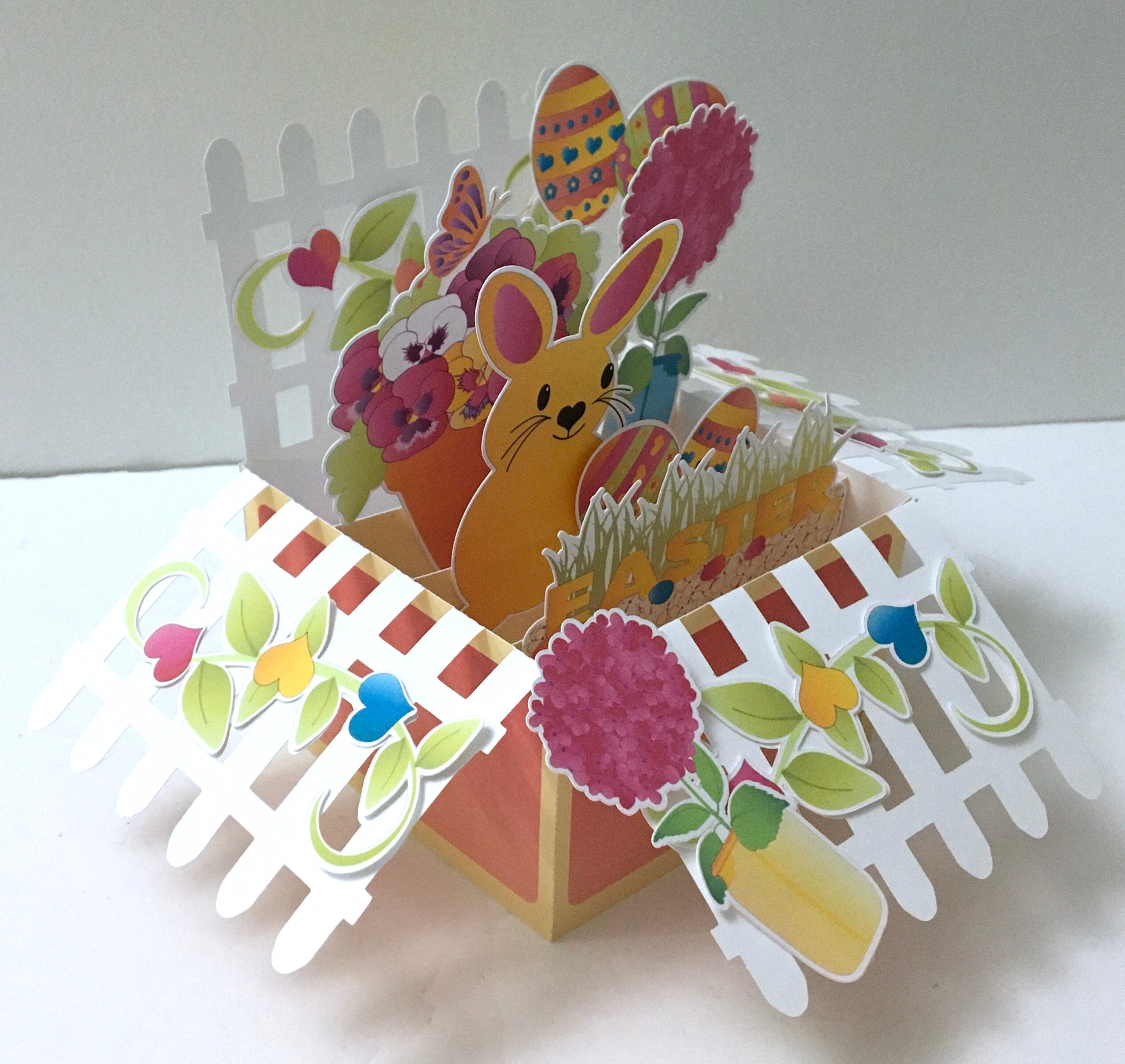 Easter Bunny Pop up Box Card Blank Inside Printed | Etsy