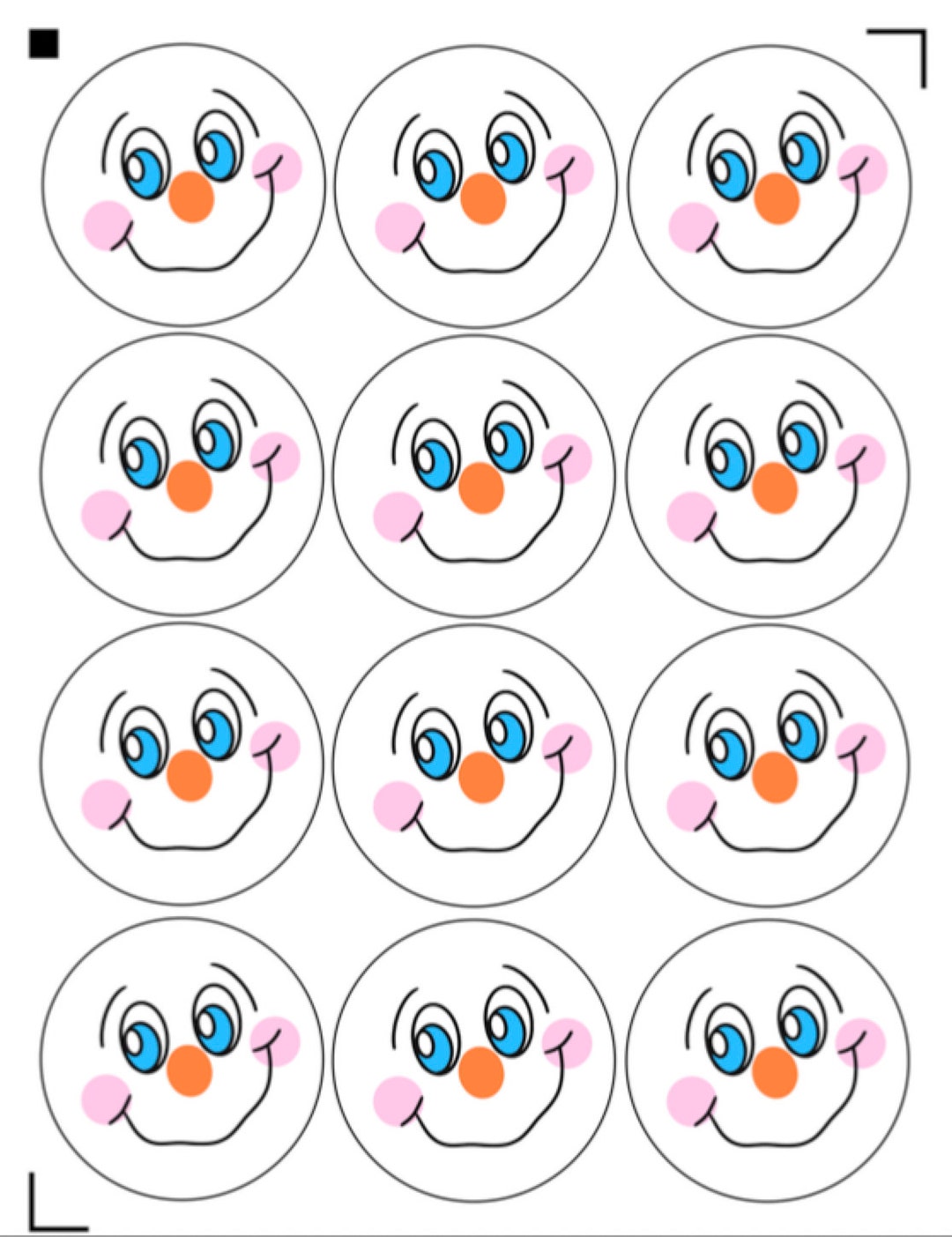 Snowman Face Stickers , Winter , Happy , Mail , Crafts , Gifts , Kids ...