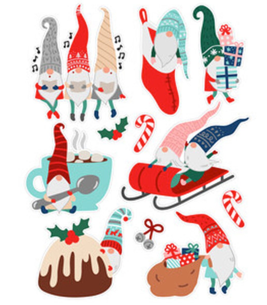 Christmas Gnome Stickers , Candy , Kids , Planner , Gifts , Stocking ...