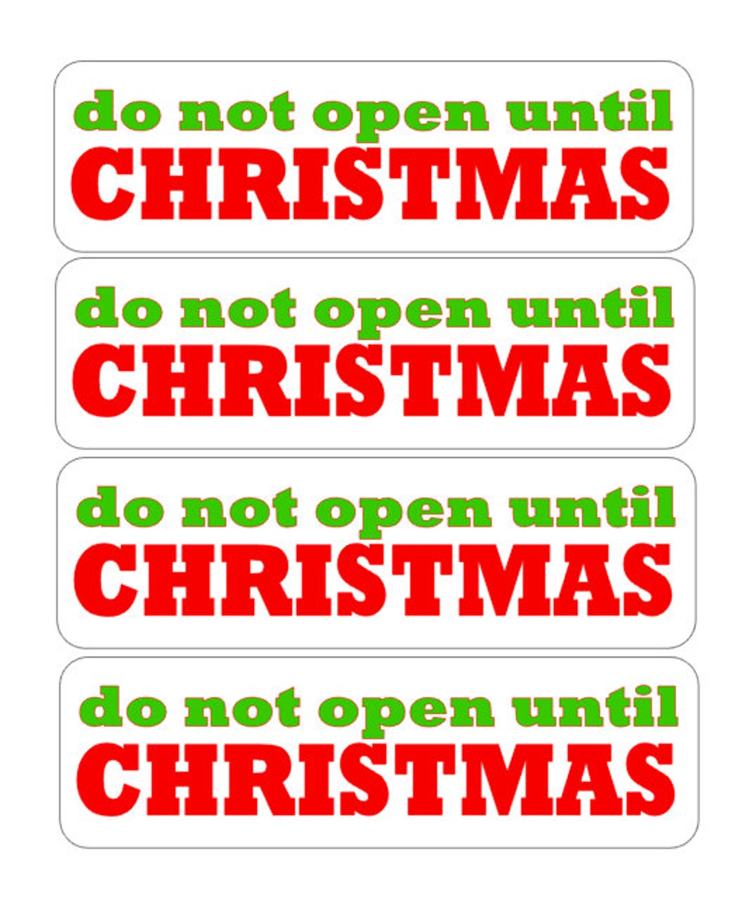 Do Not Open Till Christmas Stickers , Gifts , Holiday , Kids , Adults ...