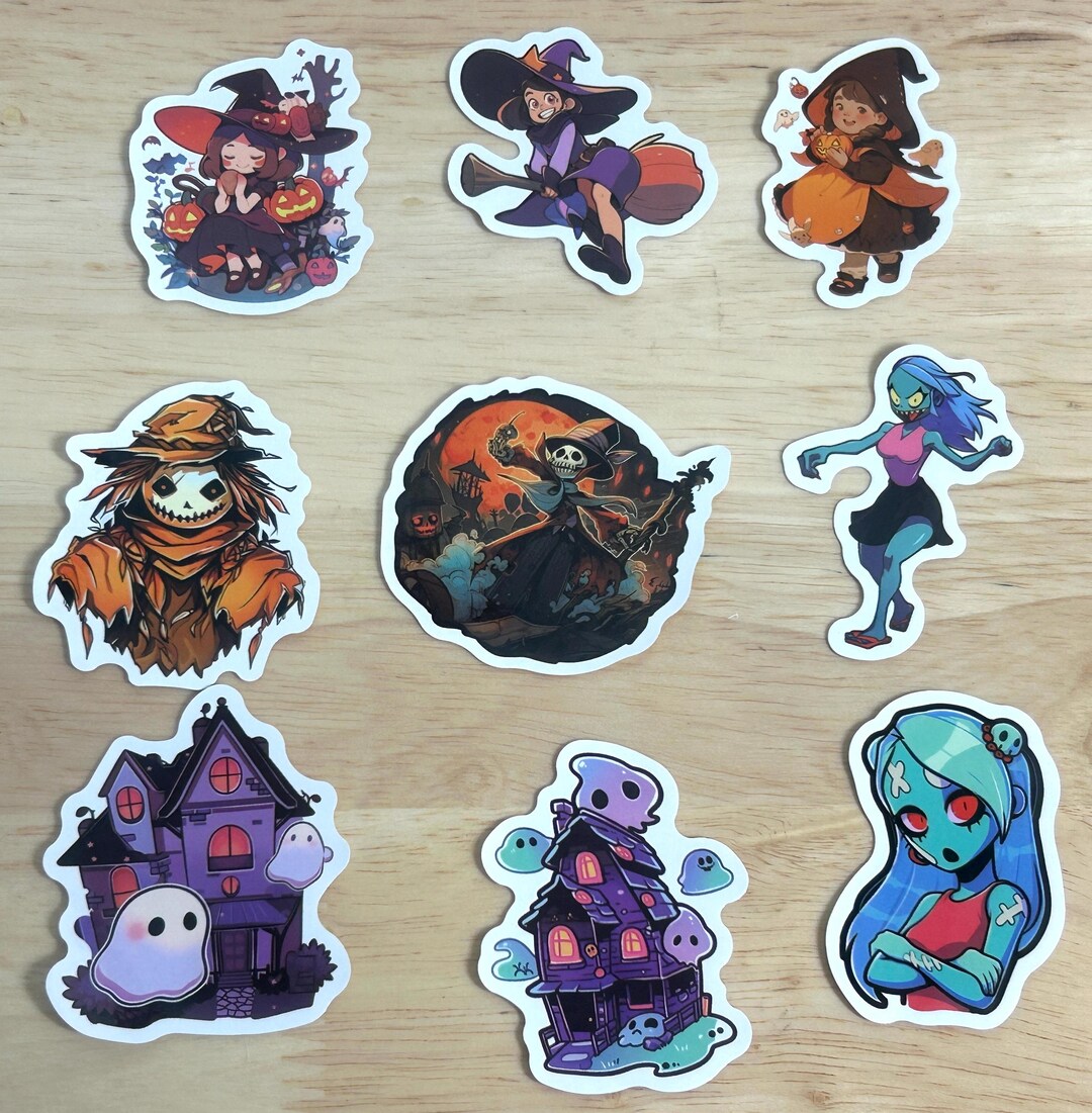 Halloween Vinyl Stickers , Spooky , Ghost , Witch , Collect , Kids ...