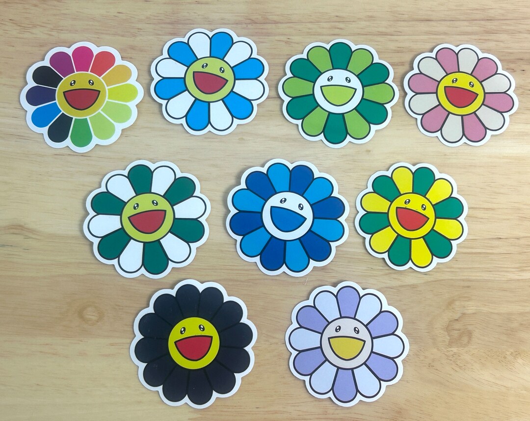 Flower Power Vinyl Stickers, Happy Face , Crafts , Kids , Teens , Gifts ...