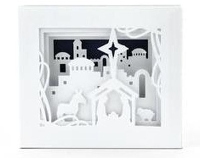 Bethlehem Nativity Shadow Box Card Blank Inside 3D Town - Etsy