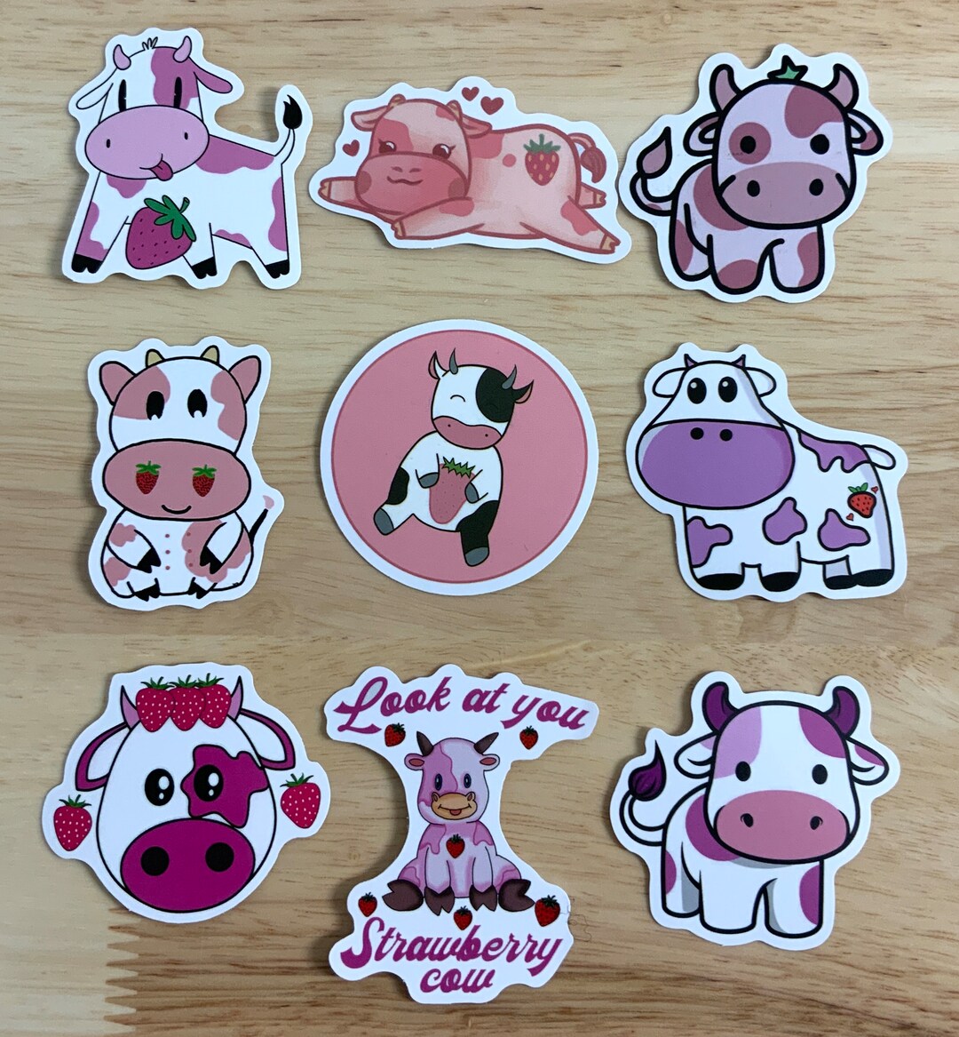 Strawberry Cows Vinyl Stickers , Cartoon , Tv , Comedian , Collect ...