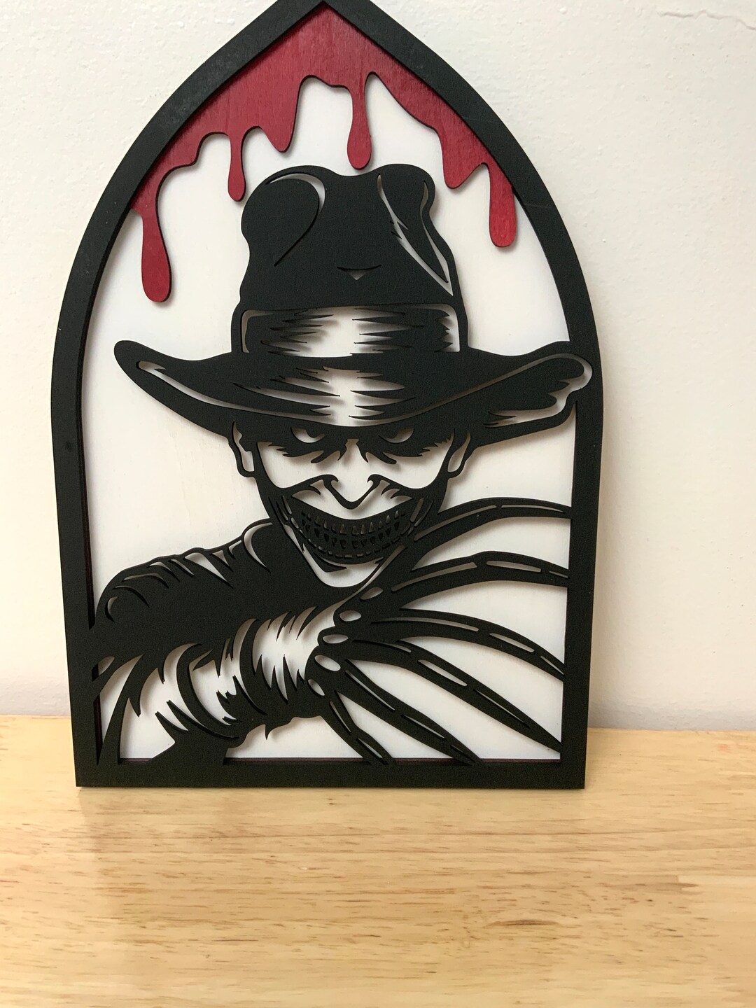 Horror Halloween Plaque , Claws , Scary , Dreams , Elm , Freddy , Blood ...