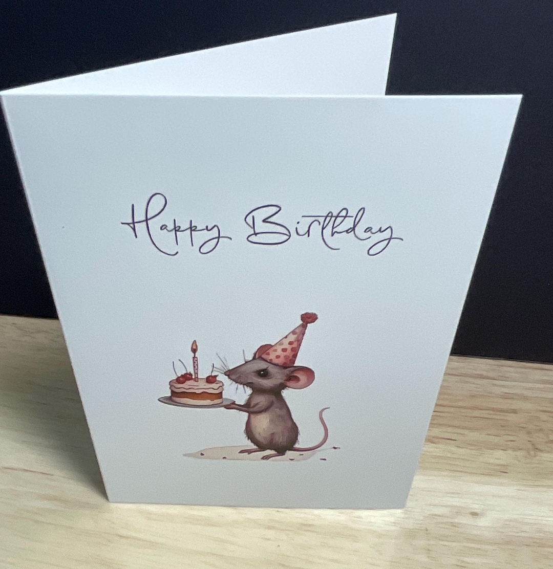 Happy Birthday Mouse Card , Cake , Party Animal , Friend , Family ...