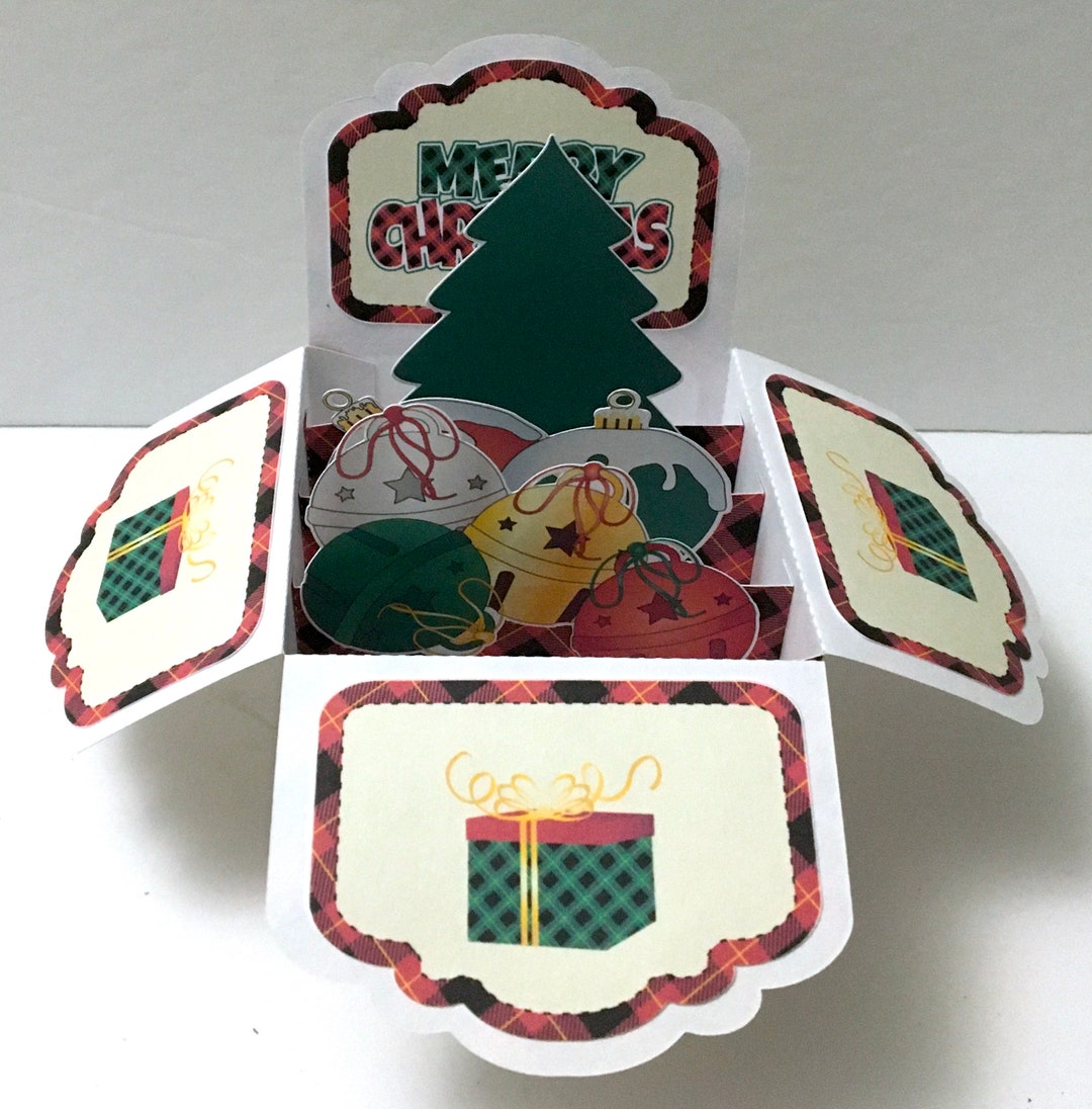 Merry Christmas Tree Box Card , Blank , Holiday , Tree , Gift , Family ...