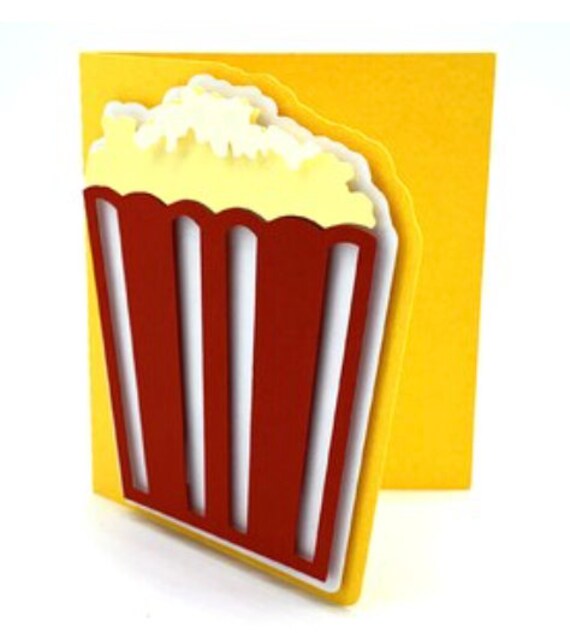 Movie Theatre Popcorn Card Blank Inside Food Snack | Etsy