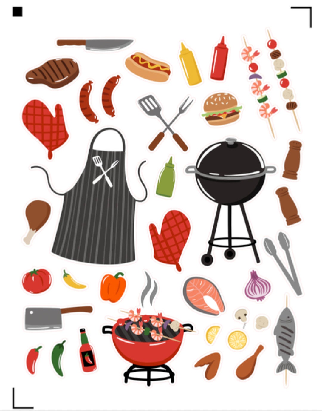 BBQ Stickers , Summer , Fun , Crafts , Scrapbooking , Food , Party ...
