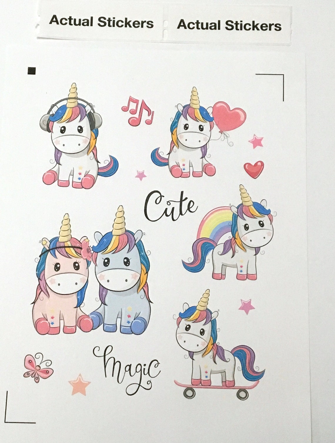 Cute Unicorn Stickers Kids Magical Crafts Scrapbooking | Etsy