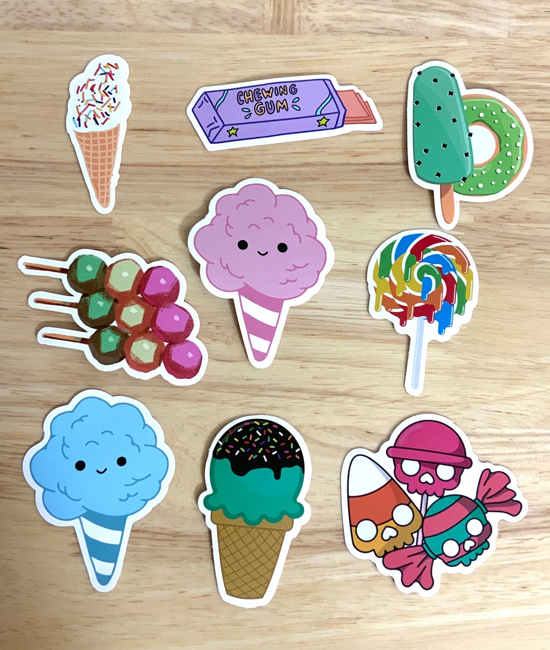 Sweet Treats Vinyl Stickers , Cotton Candy , Gum , Candy Corn , Ice ...