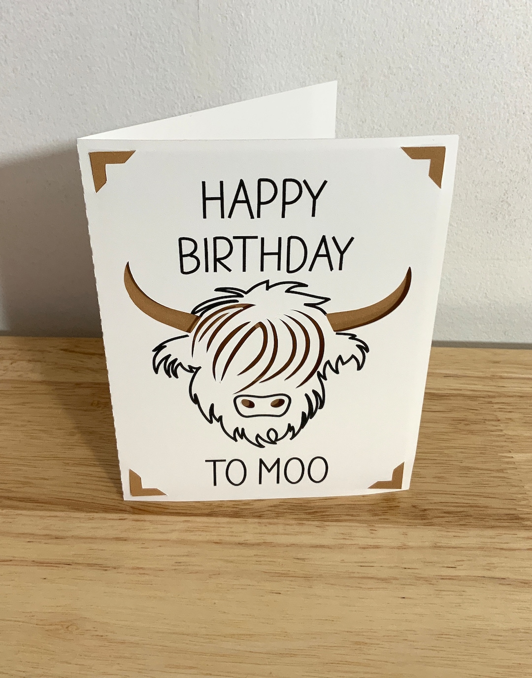 Happy Birthday Highland Cow Card , Blank Inside , Printed , Animal ...
