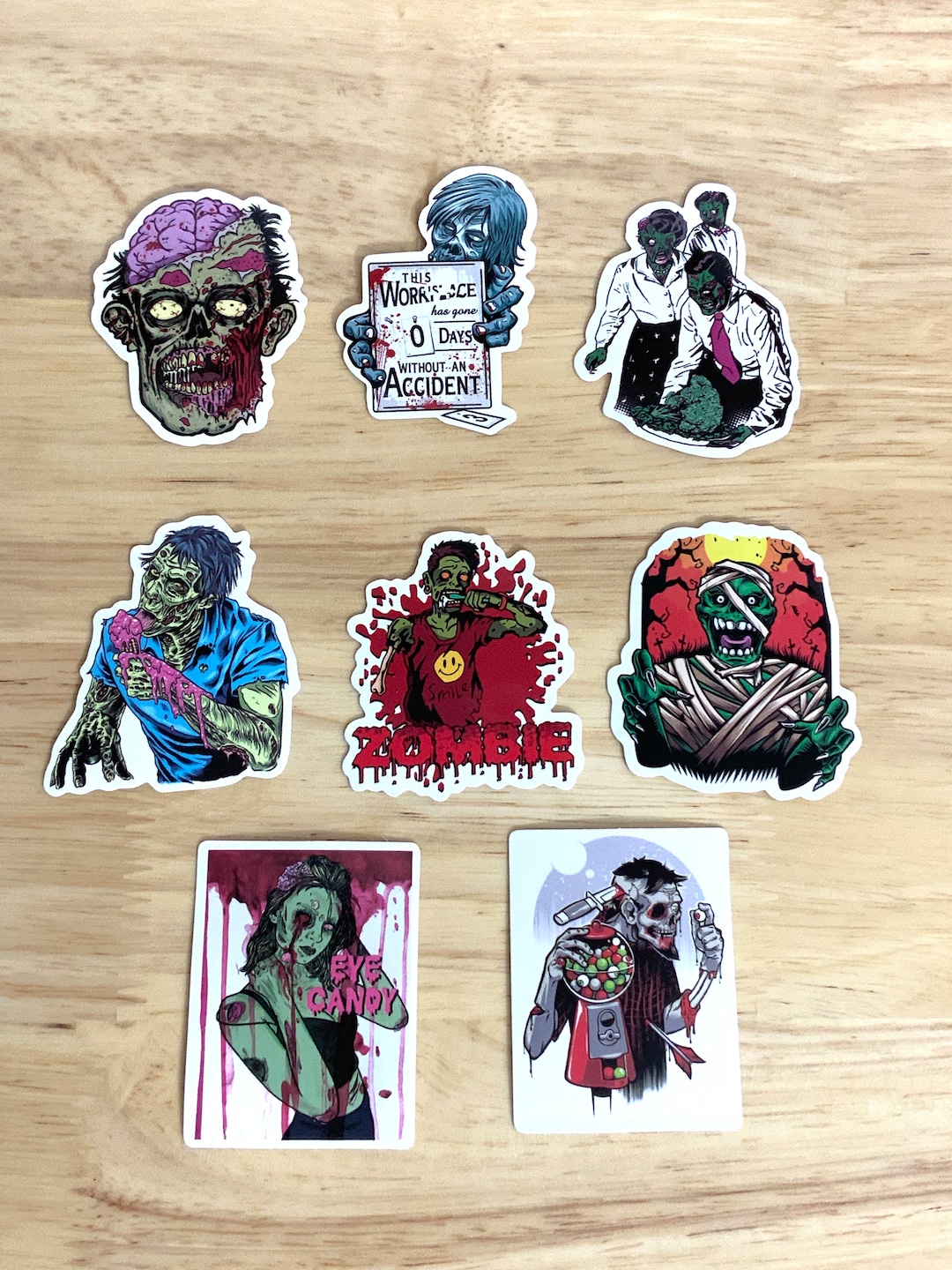 Everyday Zombie Vinyl Stickers , Blood , Gore , Dead , Green , Eye ...
