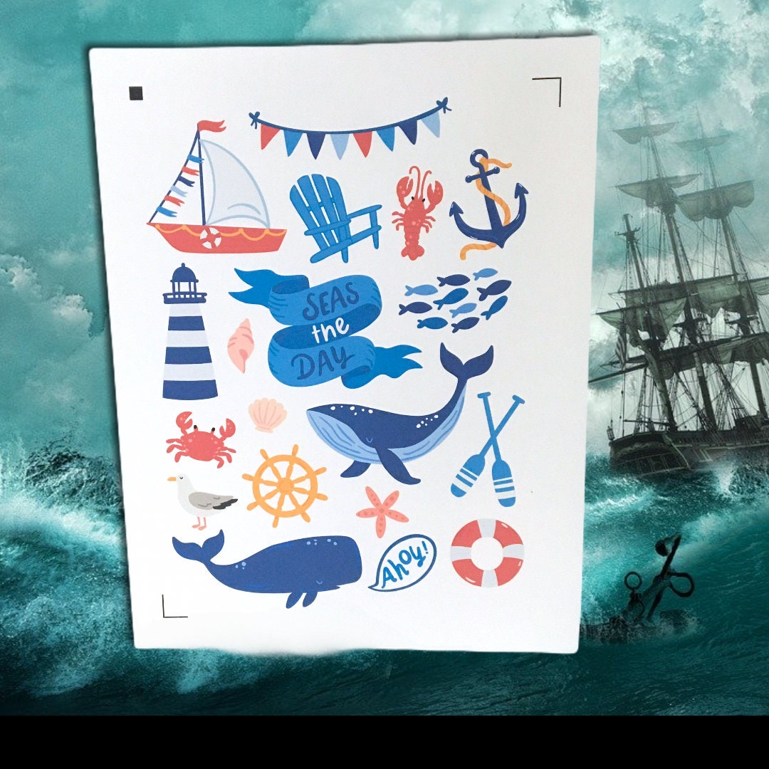 Nautical Stickers , Sea , Banner , Boat , Ship , Kids , Whale ...