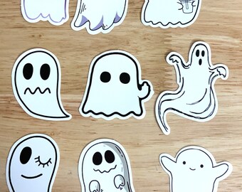 6 Ghost Decals, Ghost Stickers, Halloween Decorations, Halloween Decal ...