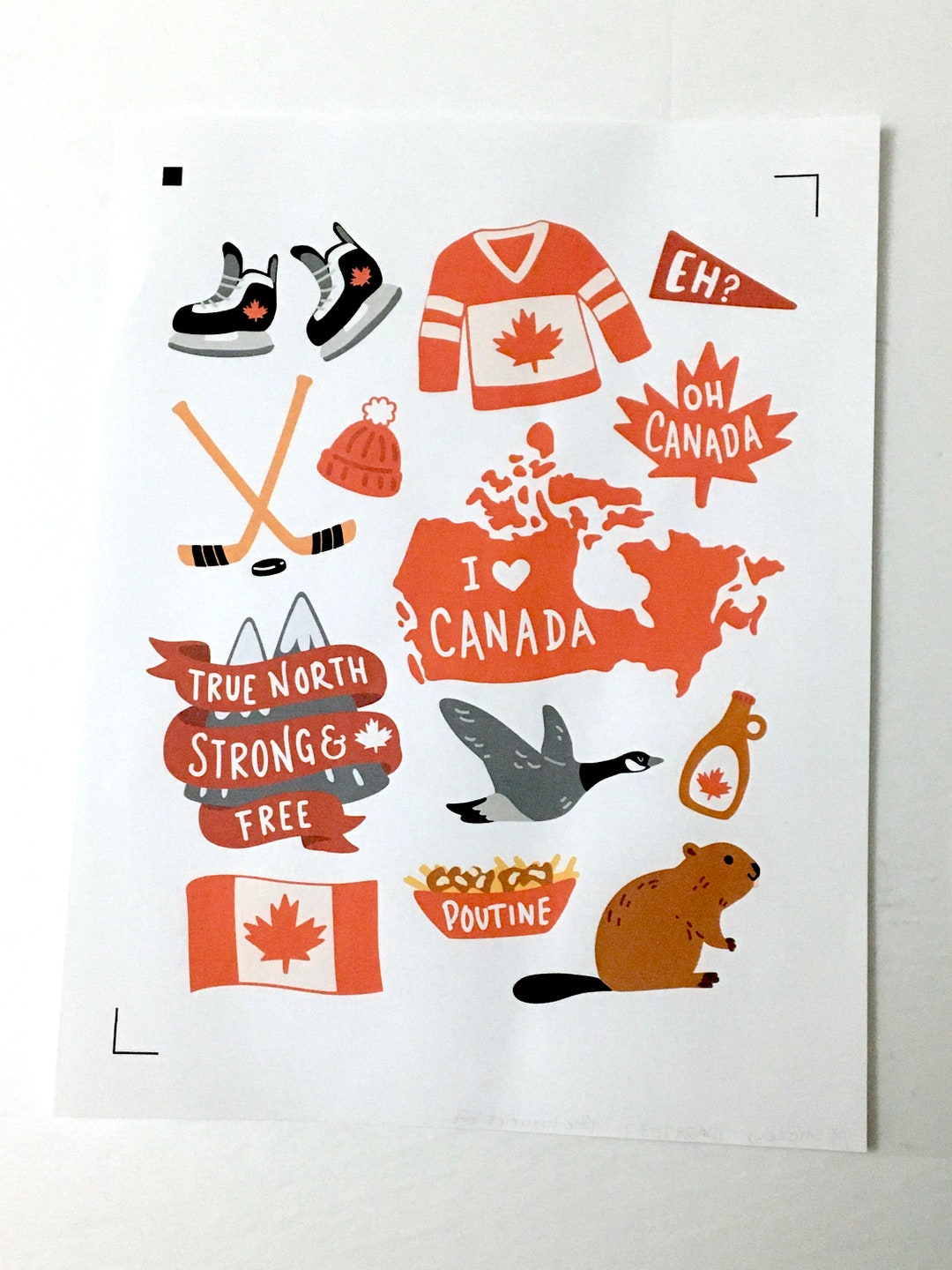 True Canadian Stickers , True North , Strong & Free , Hockey , Beaver ...