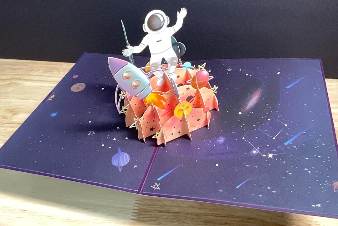 Astronaut Pop up Card , Moon , Planets , Space , Stars , Universe ...