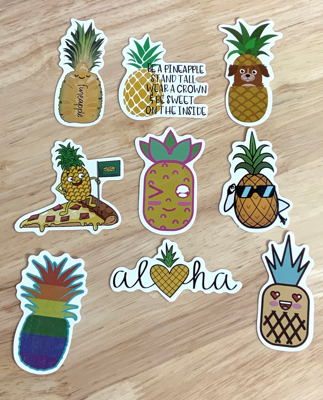 Royal Pineapple Vinyl Stickers , Pizza , Crazy , Fun , Cool , Rainbow ...