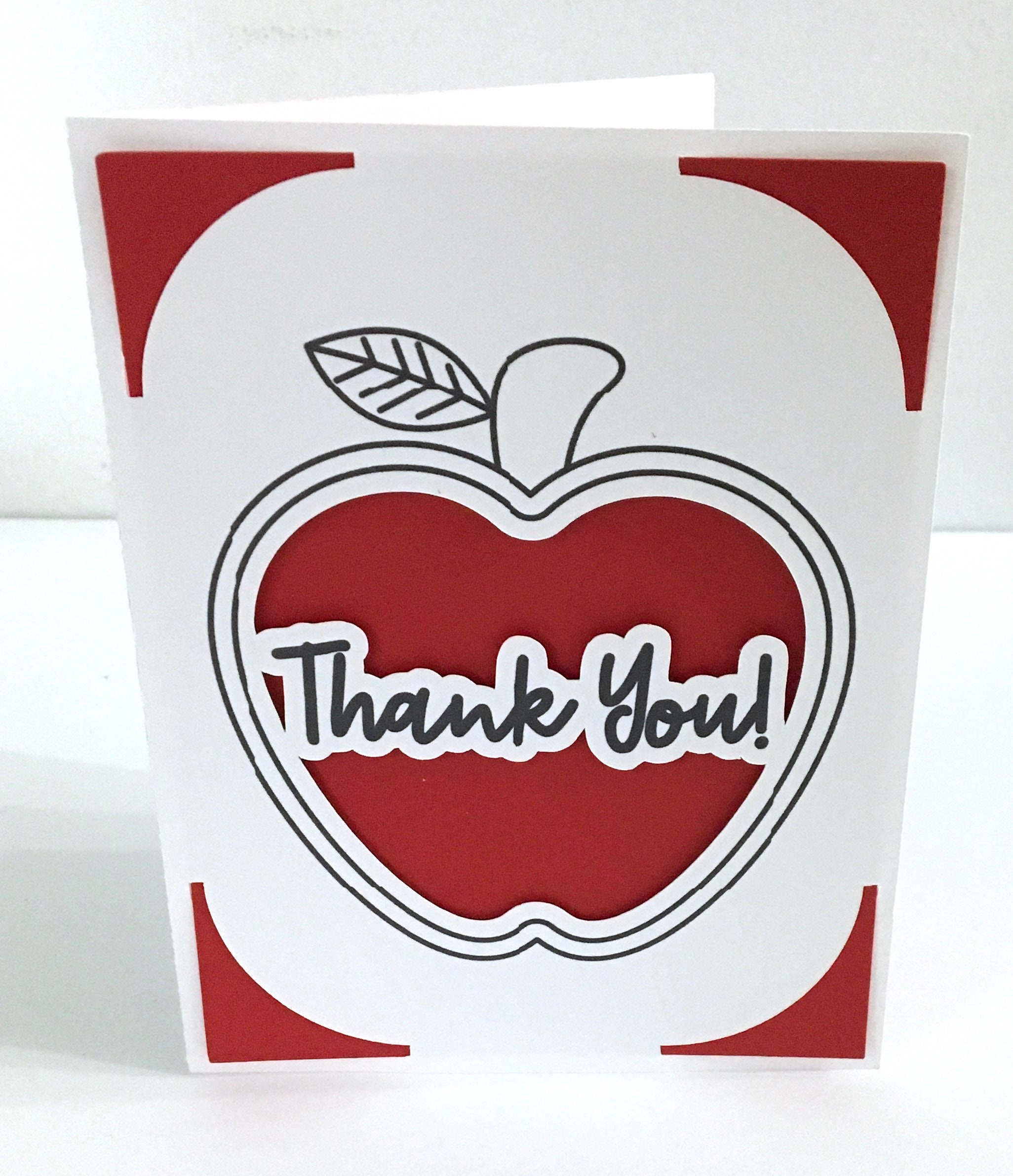 Thank You Apple Card , Red , Draw , Papercut , Appreciation , Teachers ...