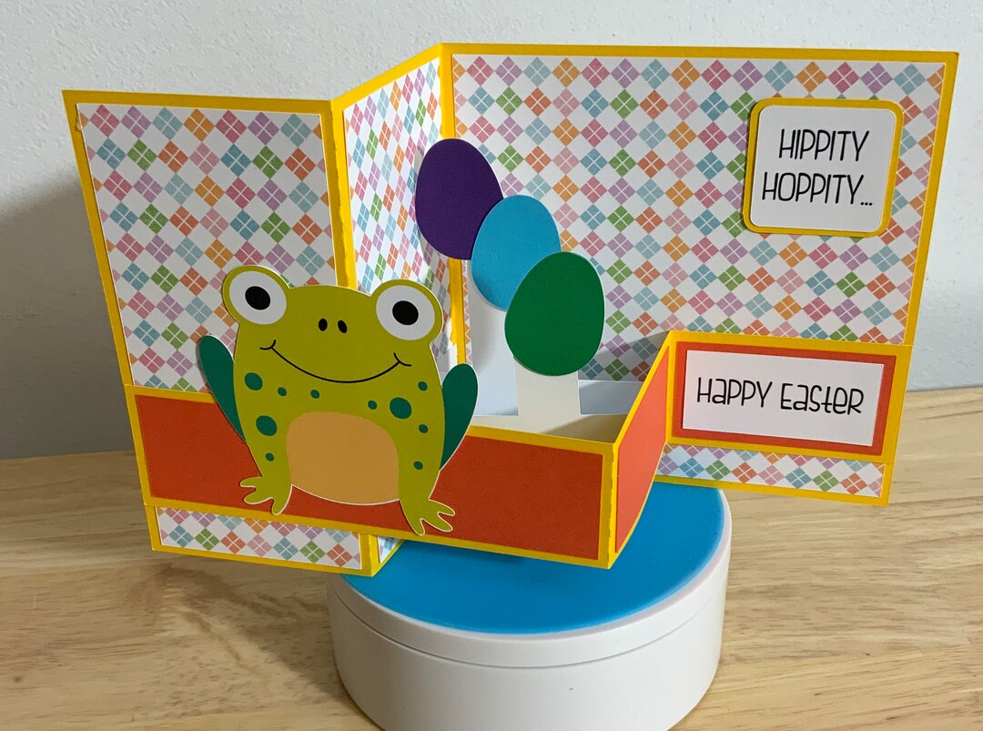 Happy Easter Frog Card , Hoppy , Eggs , Green , Cute , Kids , Holiday ...
