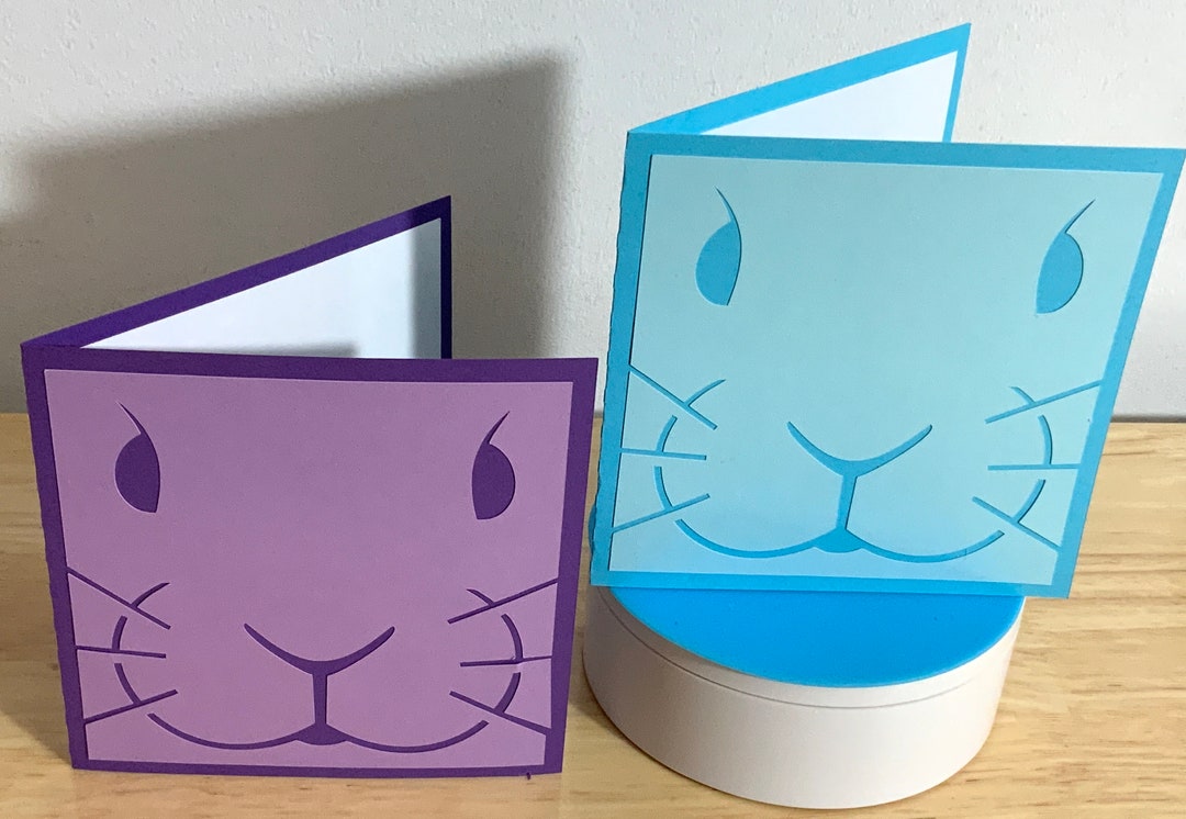 Bunny Face Card , Blank Inside , Easter , Holiday , Kids , Whiskers ...