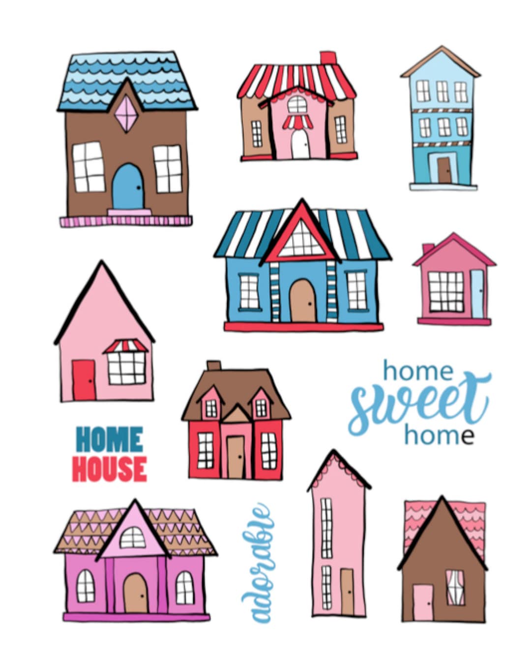 Homes and Houses Stickers , First House , House Keeping , Planner ...
