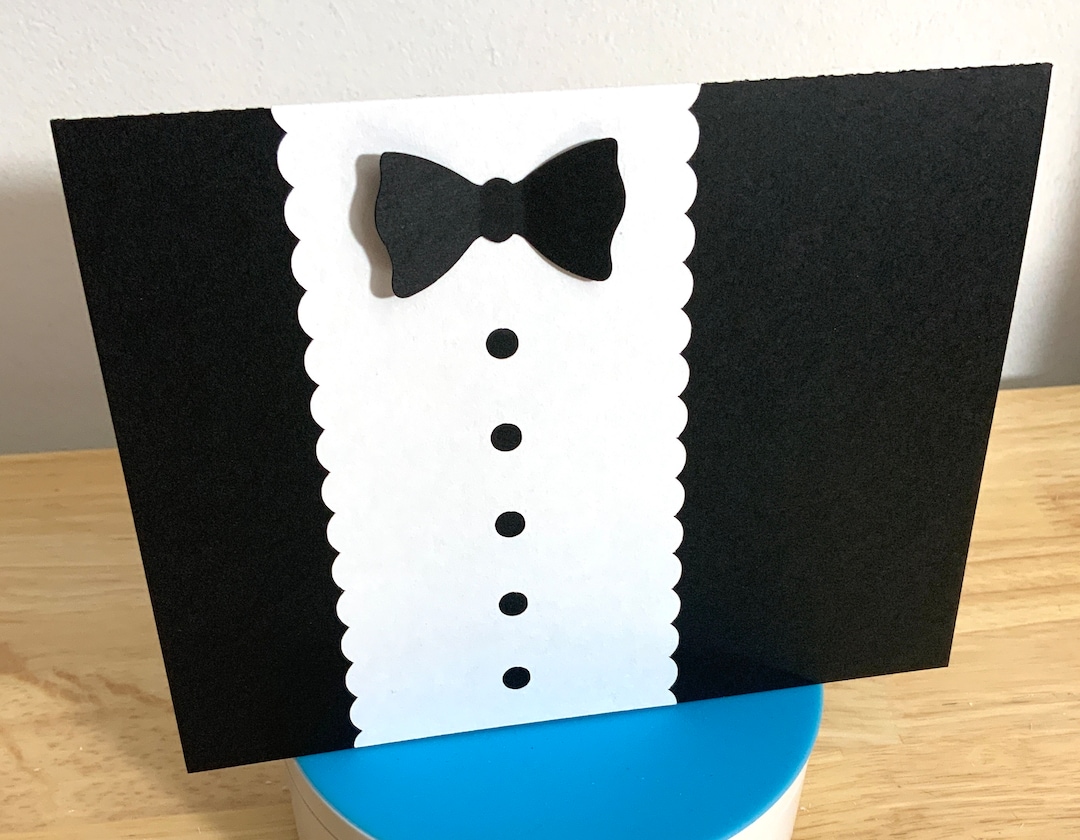 Tuxedo Card , Blank Inside , Groom , Gift , Best Man , Bow Tie , Party ...