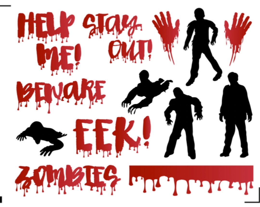 Halloween Zombie Blood Stickers , Creepy , Scary , Planner , Journal ...