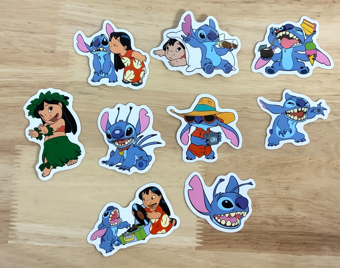 Stitch and Lilo Vinyl Stickers , Cartoon , Hawaii , Kids , Crafting ...