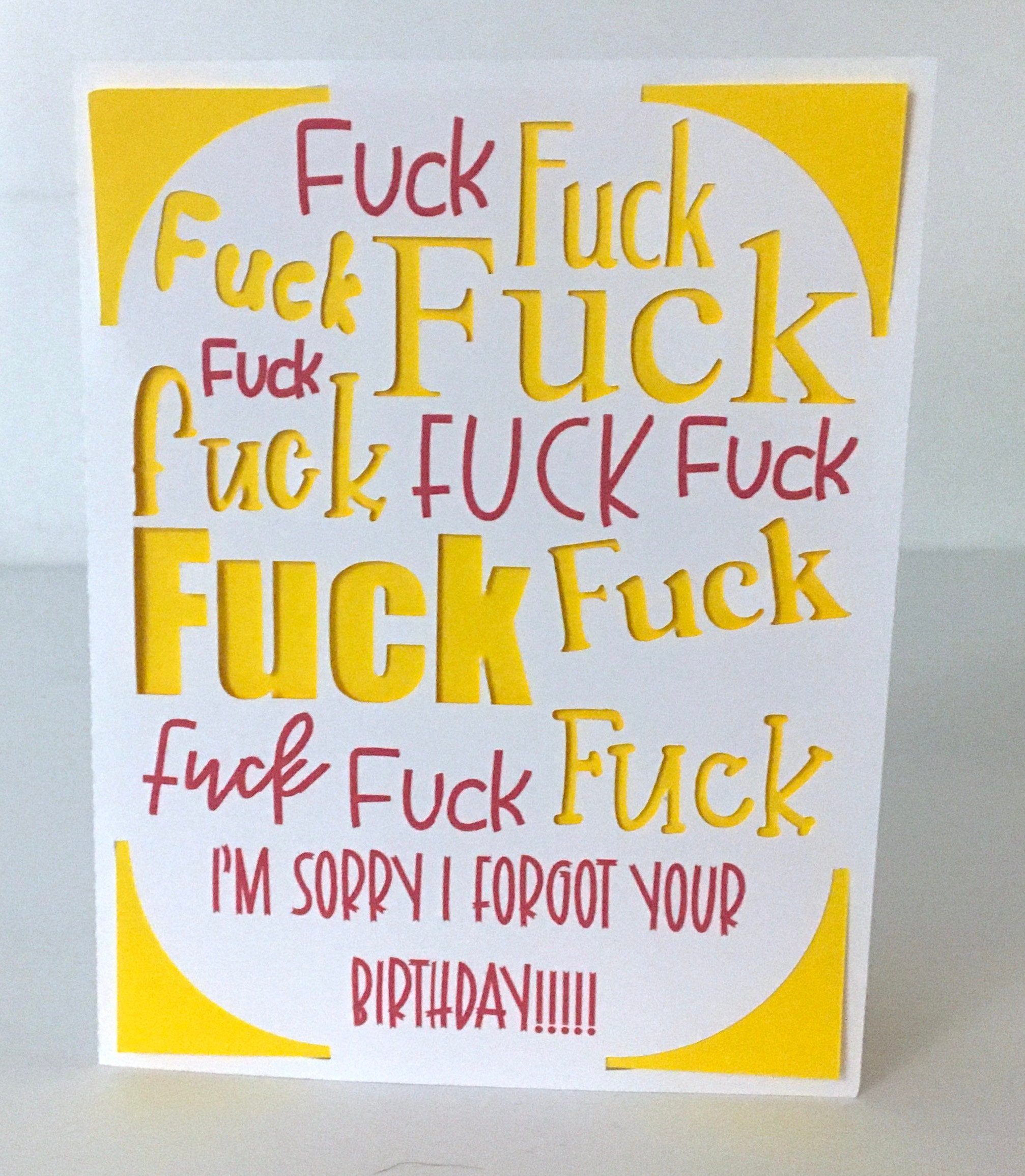 Missed Birthday Curse Word Card Blank inside Buddy | Etsy