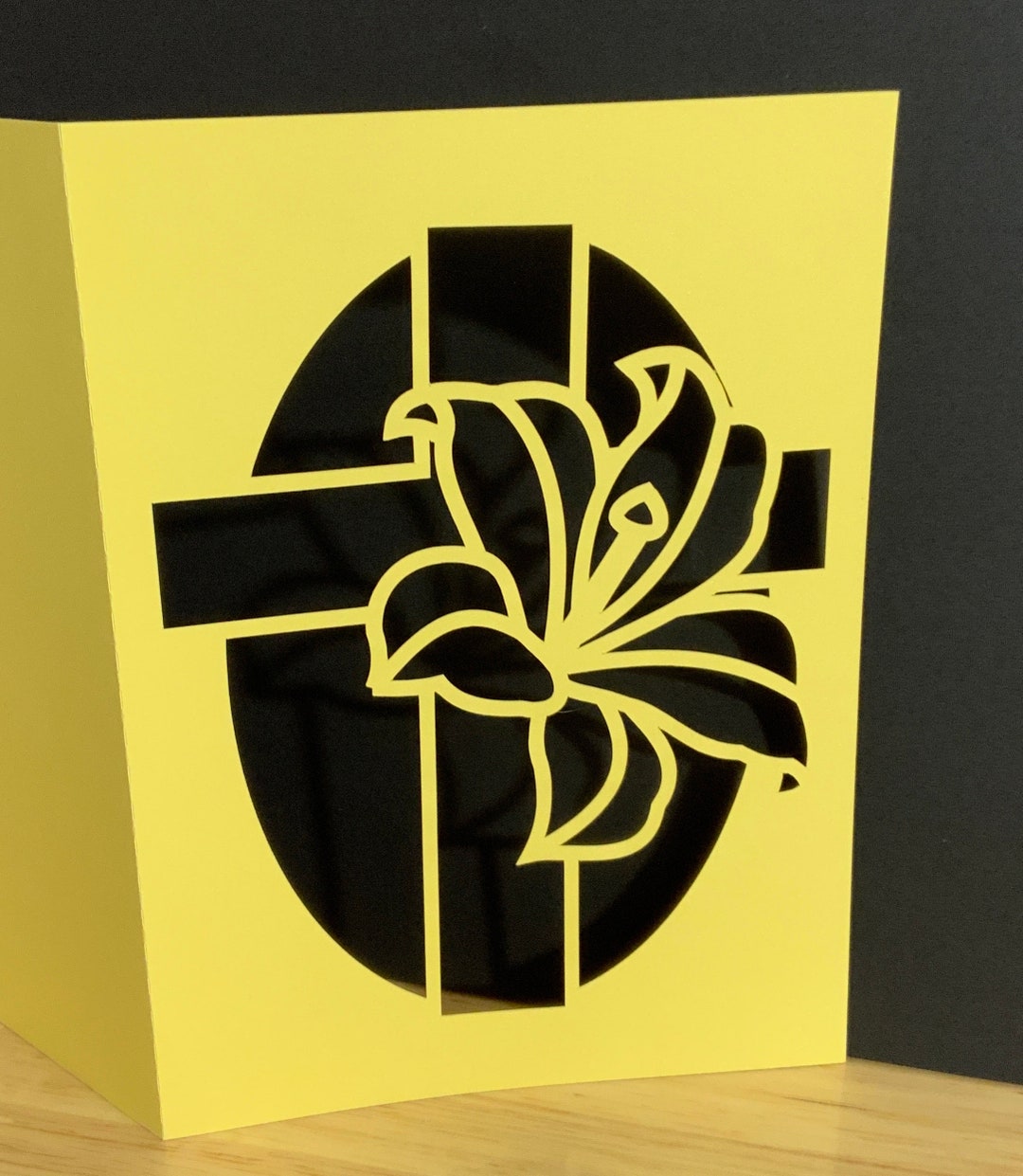 Easter Lilly Card , Blank Inside , Cross , Religious , Flower, Family ...