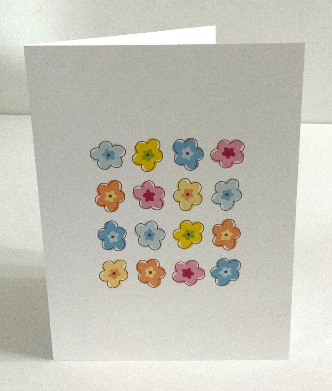 Simple Flower Card , Pink , Blue , Yellow , Orange , Green , Family ...