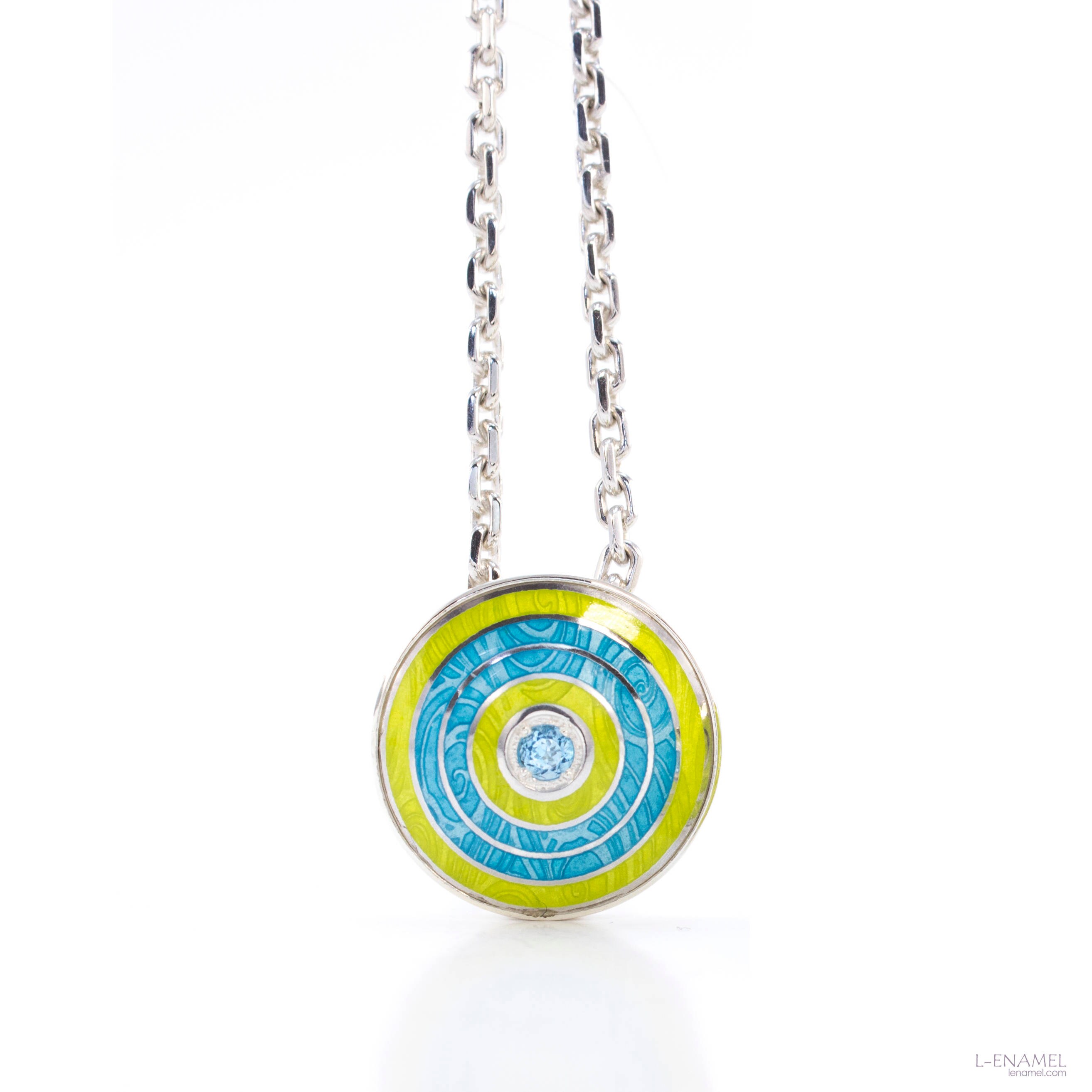 Bright Jewelry Topaz Pendant Vitreous Enamel Jewellery Cloisonne Silver ...