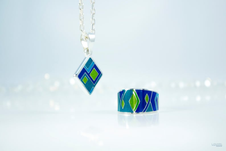 Ornament Jewelry Enamel Jewelry Math Ring Silver Abstract Ring Geometry ...