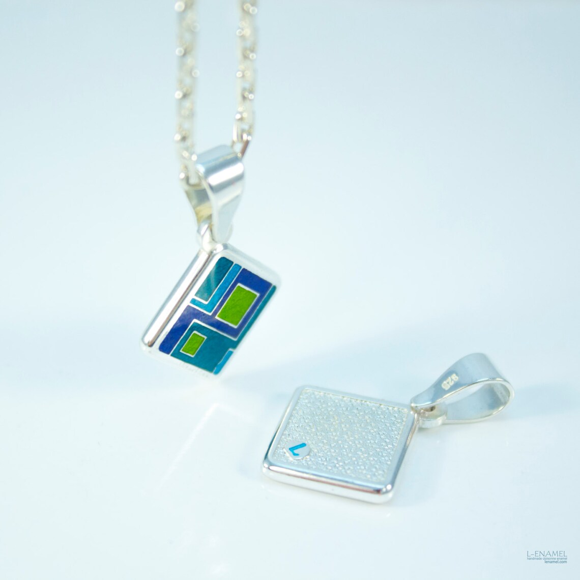 Ornament Pendant Enamel Pendant Math Jewelry Silver Abstract | Etsy